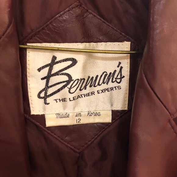Berman'S | Jackets & Coats | Vintage Leather Jacket | Poshmark
